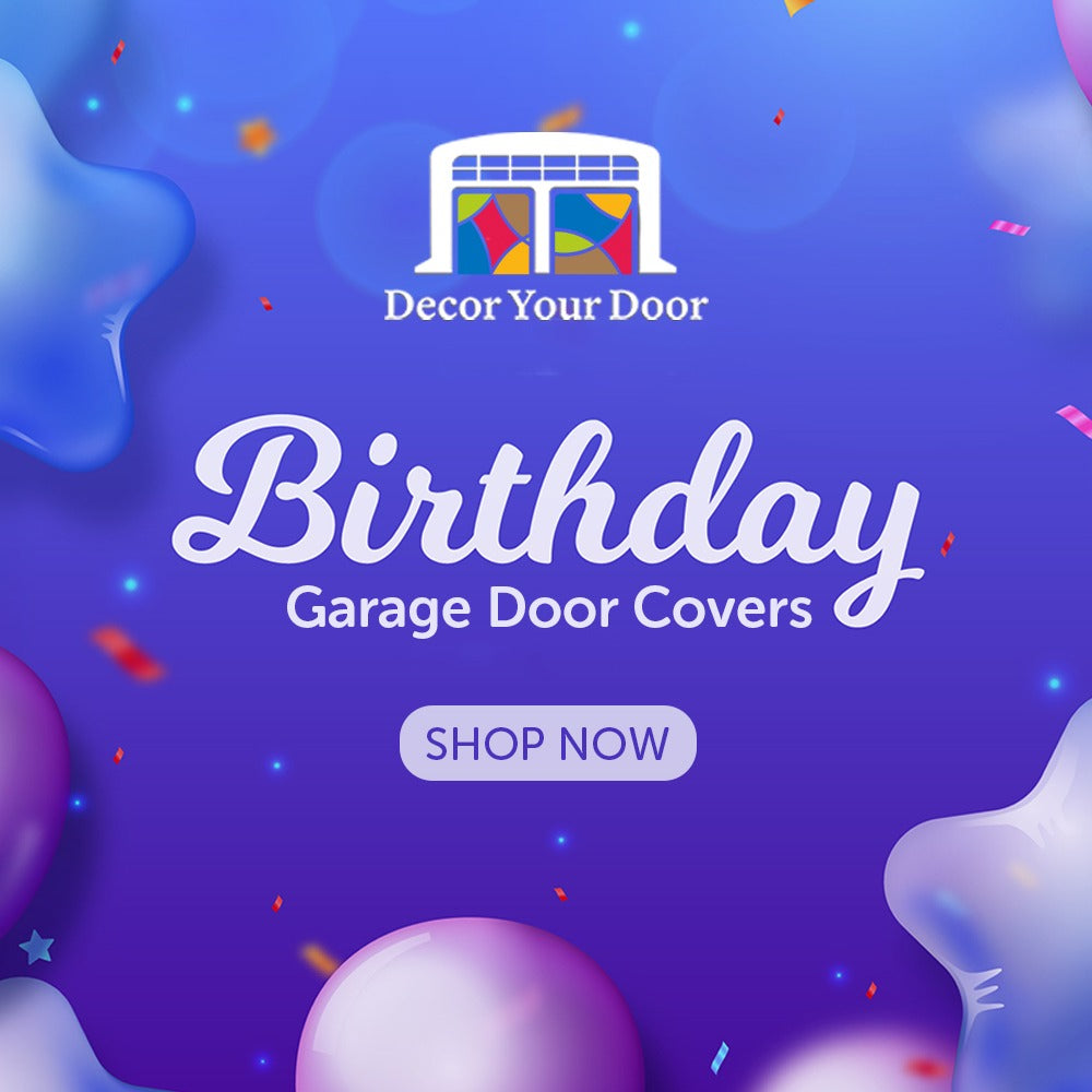 Happy Birthday Garage Door Cover Banner Backdrop | Decor Your Door™