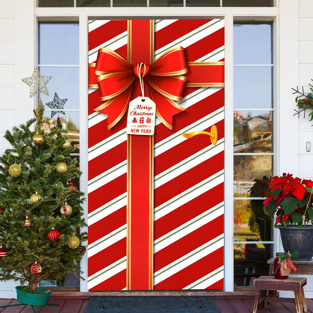Present Front Door Cover – Christmas Gift Design Wrap