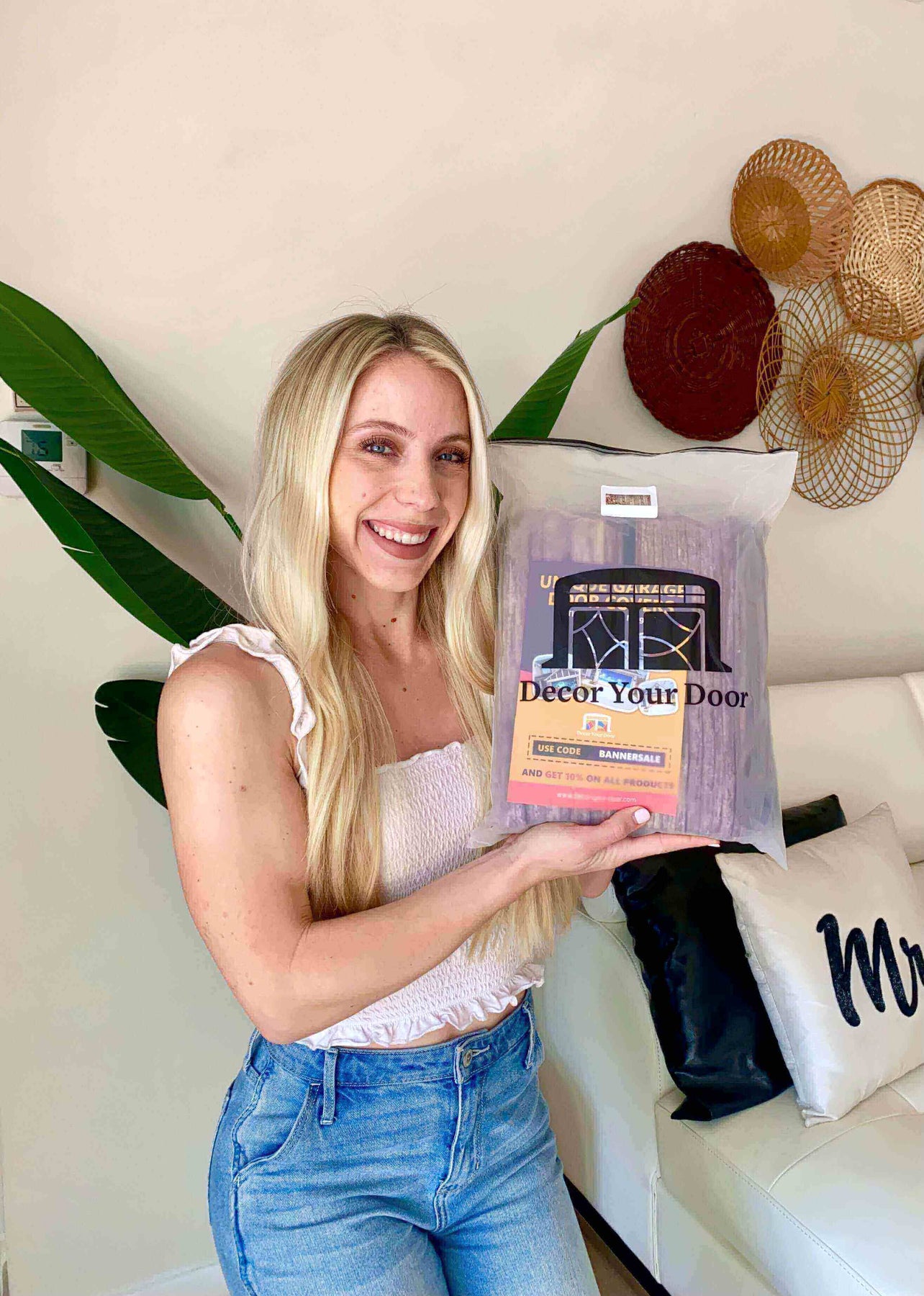 Peekaboo Santa Christmas Garage Door Cover