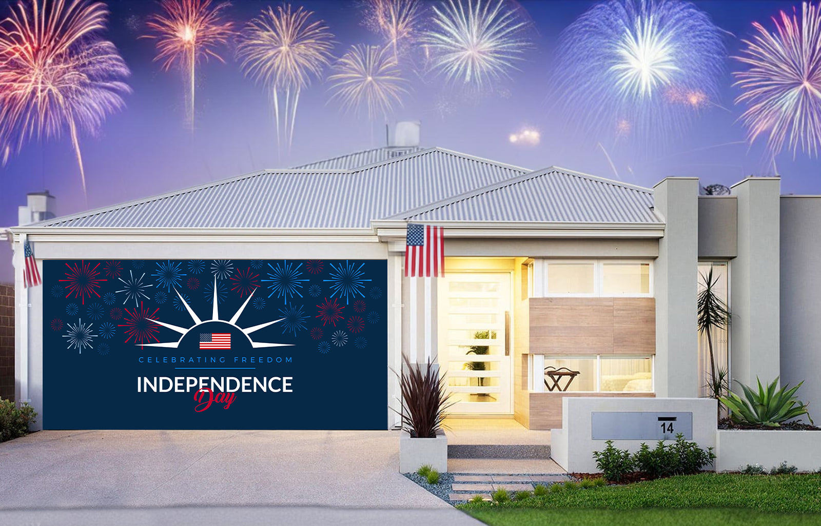 4th of July Garage Door Cover – Freedom Fireworks