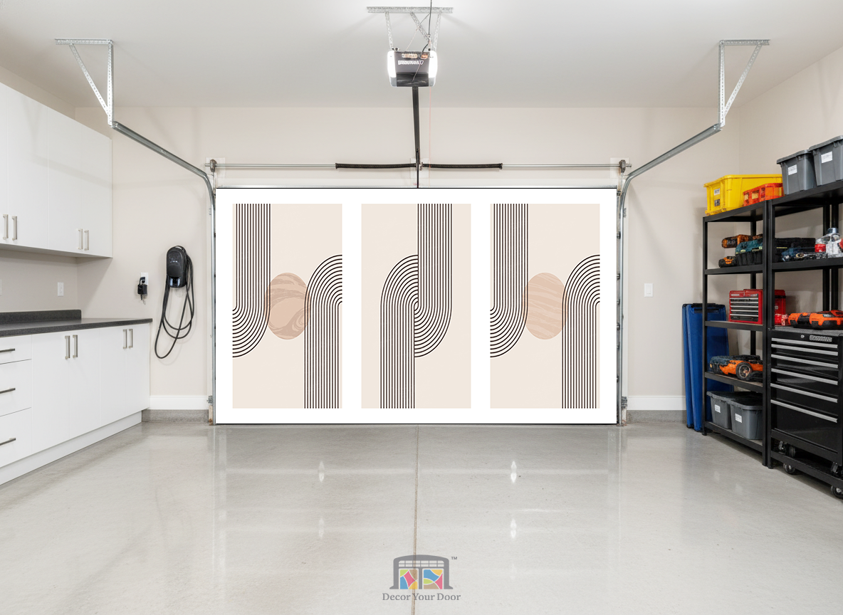Soft Geometry Flow – Interior Garage Door Cover