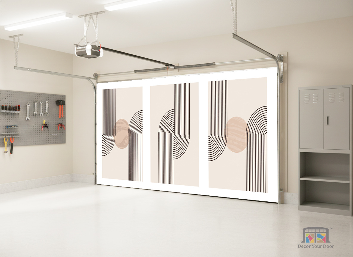 Soft Geometry Flow – Interior Garage Door Cover