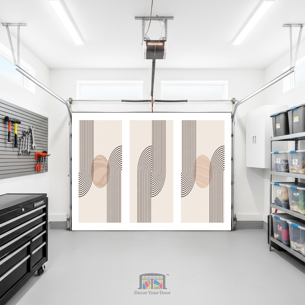 Soft Geometry Flow – Interior Garage Door Cover